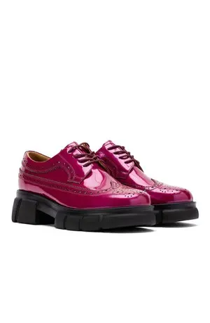 MARC NOLAN Ms. Alexander Leather Wingtip Derby - Magenta