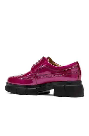 MARC NOLAN Ms. Alexander Leather Wingtip Derby - Magenta