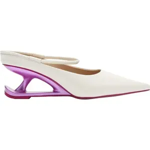 MARC NOLAN Sophia Leather Strap Pumps - Cream/magenta