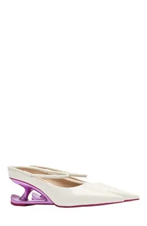 MARC NOLAN Sophia Leather Strap Pumps - Cream/magenta