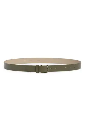 Vince Flat Leather Belt - Moss Smoke
