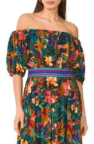 Vince Camuto Off-the-shoulder Floral Dress