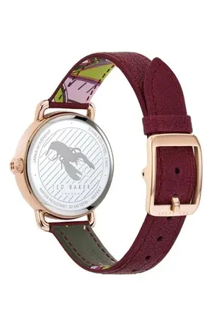 Ted Baker London Leather Strap Watch With Second Subdial