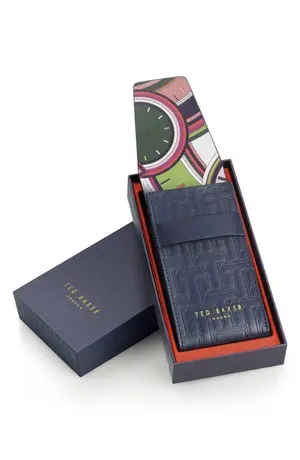 Ted Baker London Leather Strap Watch With Second Subdial