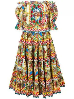 Dolce & Gabbana Sicilian Carretto Print Dress