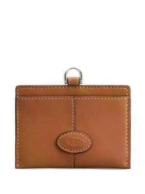 TOD'S Leather Card Holder - Brown