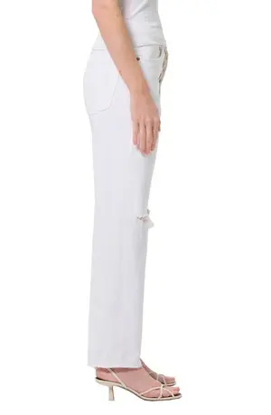 AGOLDE 90s Ripped Mid-rise Relaxed Straight Leg Jeans - Cloudburst