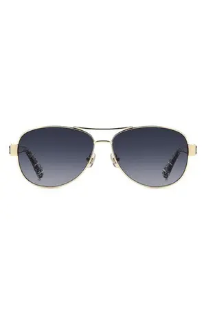 Kate Spade New York Gradient Pilot Sunglasses - Gold Black