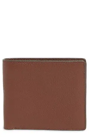 Nordstrom Slim Pebble Leather Bifold Wallet - Chestnut