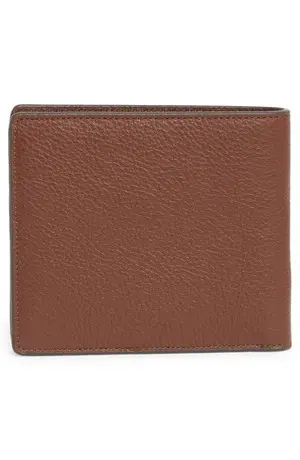 Nordstrom Slim Pebble Leather Bifold Wallet - Chestnut