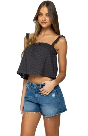 EDIKTED Embroidered Eyelet Cotton Camisole