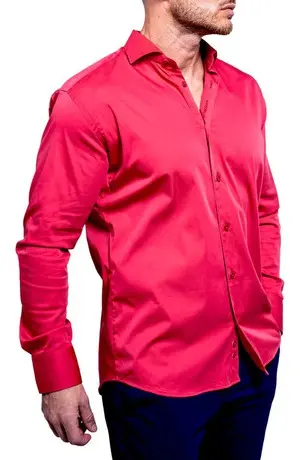 MACEOO Einstein Aristocratluxestretch Button-up Shirt - Red