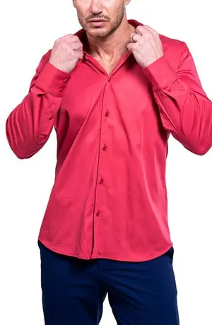 MACEOO Einstein Aristocratluxestretch Button-up Shirt - Red