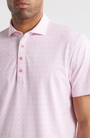 Johnnie-o Flock Yeah Flamingo Print Prep-formance Golf Polo