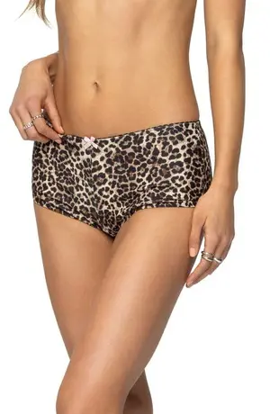 EDIKTED Printed Boyshort Bikini Bottom
