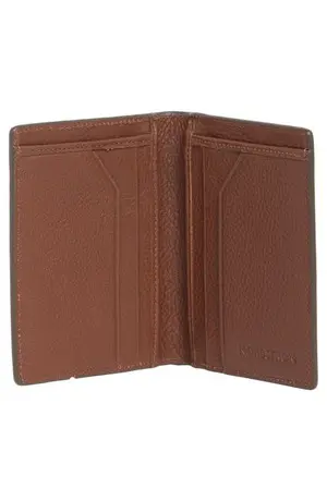 Nordstrom Pebble Leather Bifold Card Case - Chestnut