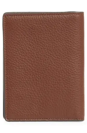 Nordstrom Pebble Leather Bifold Card Case - Chestnut