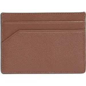 Nordstrom Pebble Leather Card Case - Chestnut