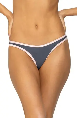 EDIKTED Contrast Trim Low-rise Bikini Bottom - Dark-gray