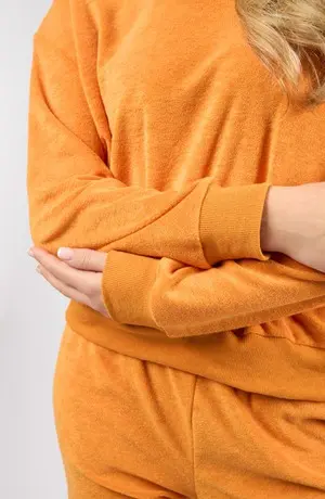 VIENS AVEC MOI Terry Cloth Crewneck Sweatshirt