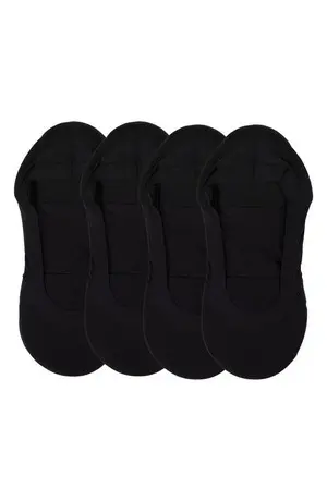 MEMOI Assorted 4-pack Cushioned Liner Socks - Black