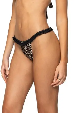 EDIKTED Leopard Print Bikini Bottom