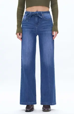 BAYEAS High-waist Wide-leg Jeans - Starlight
