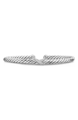 David Yurman Cable Flex X Station Bracelet - Diamond