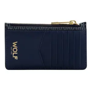 Wolf Signature Zip Card Case - Blue