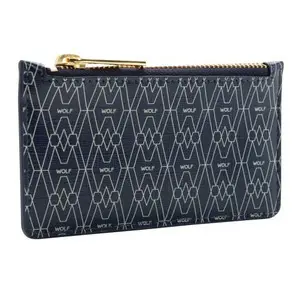 Wolf Signature Zip Card Case - Blue