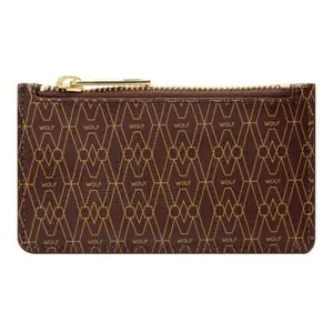 Wolf Signature Zip Card Case - Brown