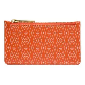 Wolf Signature Zip Card Case - Orange