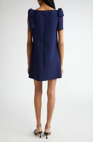 Carolina Herrera Floral Embroidered Stretch Crepe Mini Dress