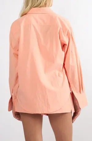 VIENS AVEC MOI The Everyday Boyfriend Shirt - Peach