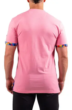 MACEOO Vivaldi Light V-neck Cotton T-shirt - Pink