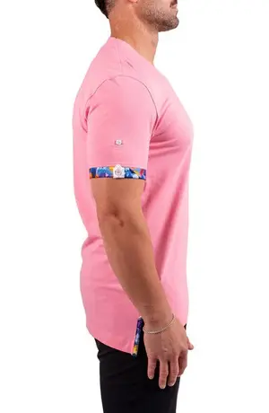 MACEOO Vivaldi Light V-neck Cotton T-shirt - Pink