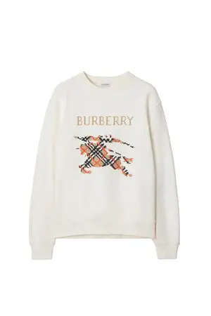 Burberry Cross-stitch Ekd Cotton Sweatshirt - Chalk