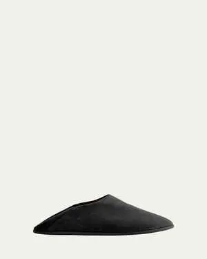 CHRISTEN Suede Slipper Mules - Black