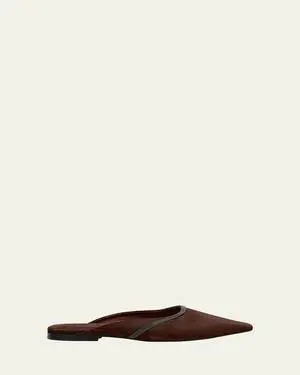 Brunello Cucinelli Pointed Toe Mules Clogs For Women