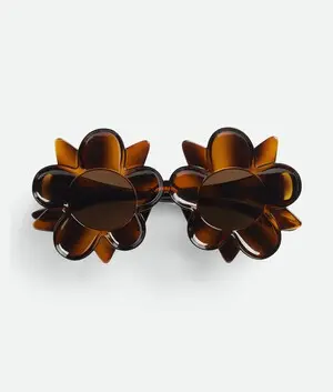 Bottega Veneta Peggy Flower Sunglasses - Havana/brown