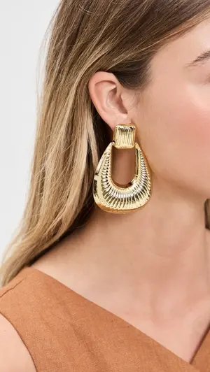 Ronny Kobo Striated Door Knocker Earrings