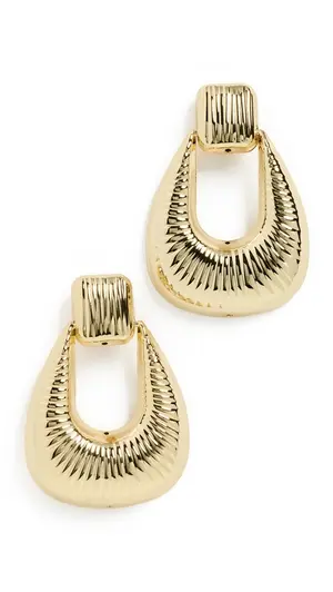 Ronny Kobo Striated Door Knocker Earrings