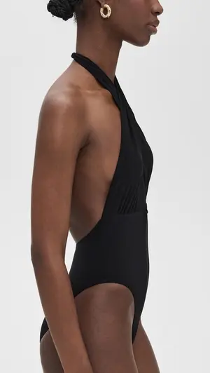 Norma Kamali Halterneck Mio Piece - Black