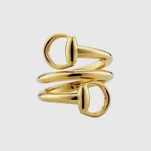 Gucci Horsebit 18k Contrarie Ring Yellow Gold