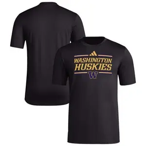 Adidas Washington Huskies Strategy Pre-game T-shirt - Black