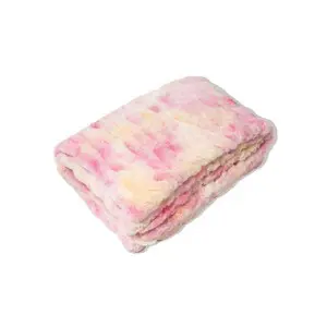 CRICKLE DAISY Ultra Plush Throw Snuggle Blanket - Light Pink/ Pastel Yellow