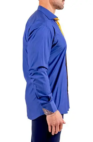 MACEOO Einstein Resistance0126 Button-up Shirt - Blue