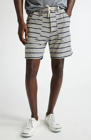 Double Rl Indigo Stripe Jersey Shorts