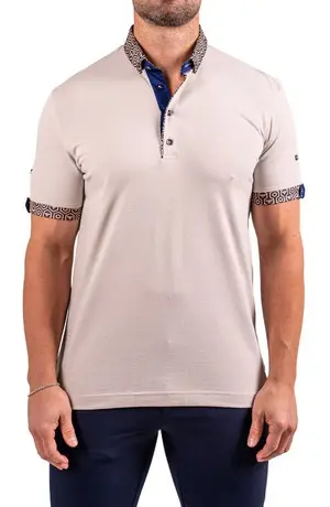 MACEOO Collarsolidrhino Button-down Polo At Nordstrom Grey