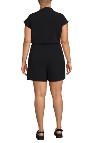 LANDS' END Cap Sleeve Creaseless Romper - Black